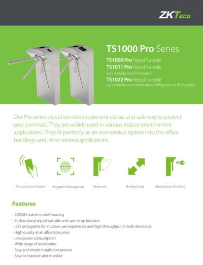 ZK-TS1000 Series ZKteco ระบบกั้นทางเดิน (TURNSTILE ) - บริษัท อินไซ ...